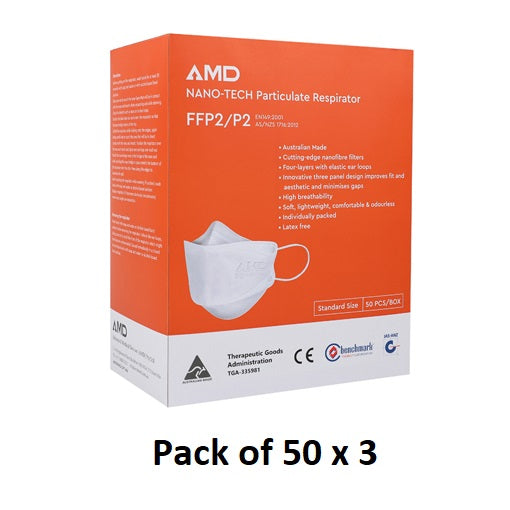 AMD MASKS NANO-TECH FFP2/P2 (N95) Particulate Respirator with Four Lay ...