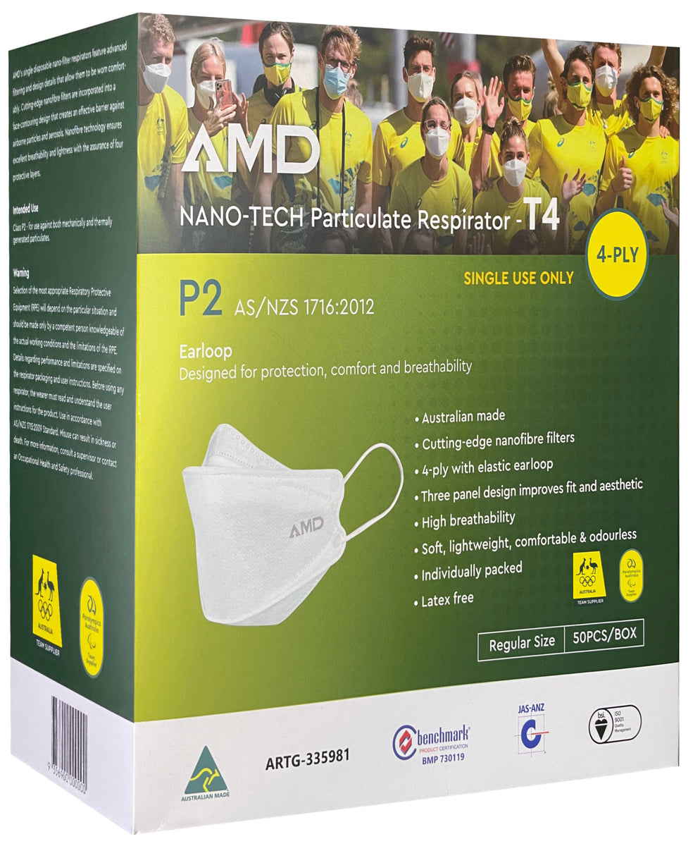 AMD MASKS NANO-TECH FFP2/P2 (N95) Particulate Respirator with Four Lay ...