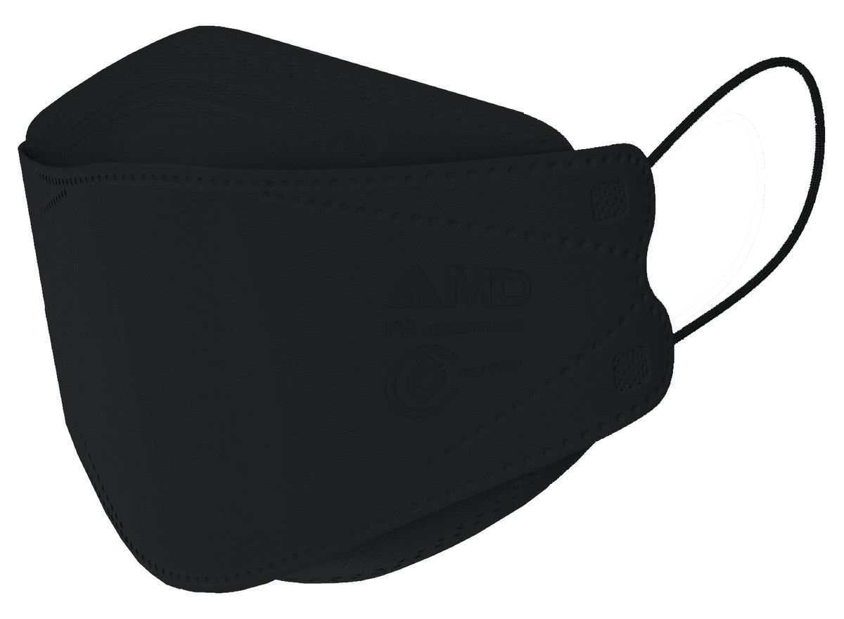 AMD MASKS NANO-TECH P2 / N95 Respirator Earloop Black - Pack of 50 ...